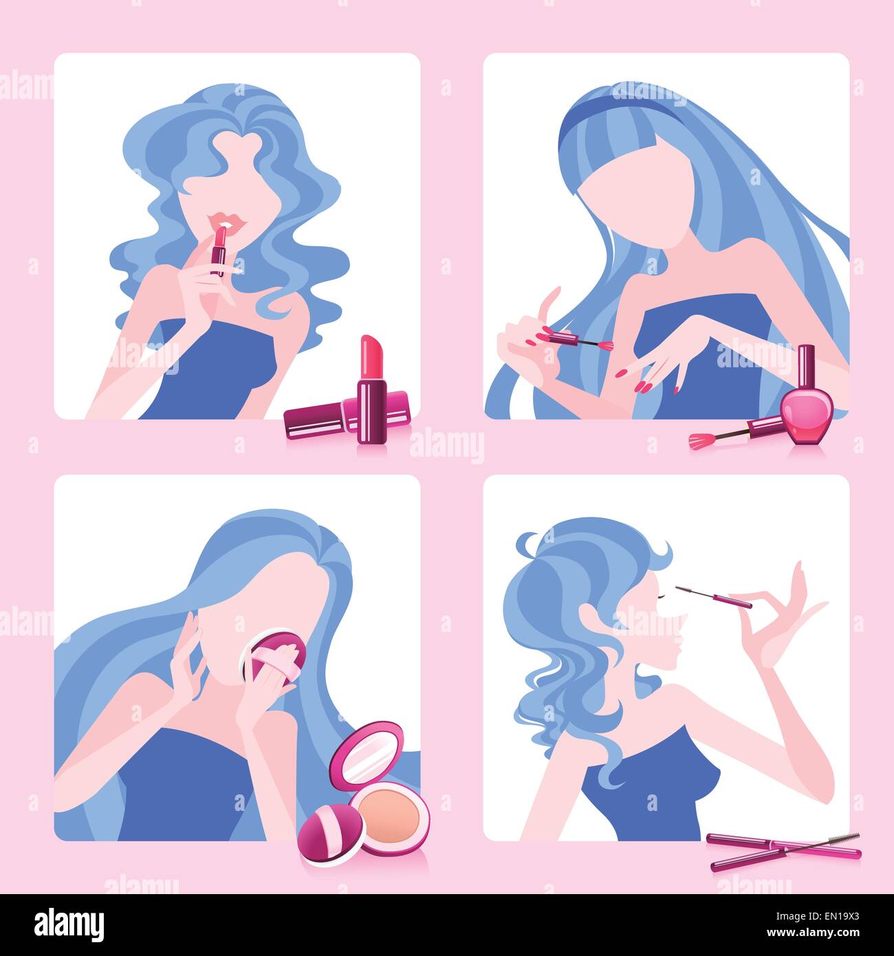 Girls makeup Stock Vector Images - Alamy