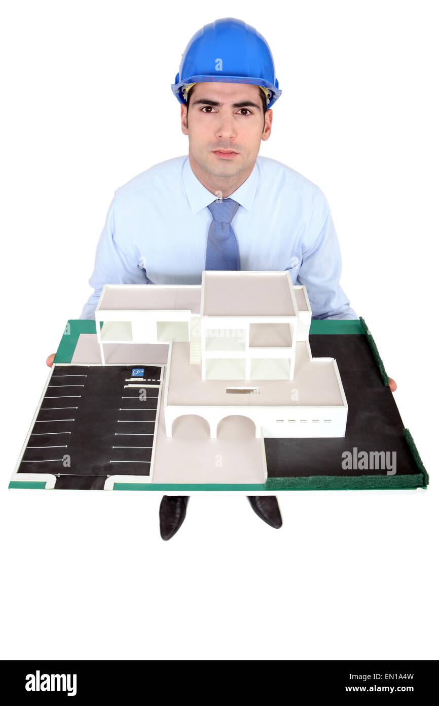 Engineer architect working house model Cut Out Stock Images & Pictures ...