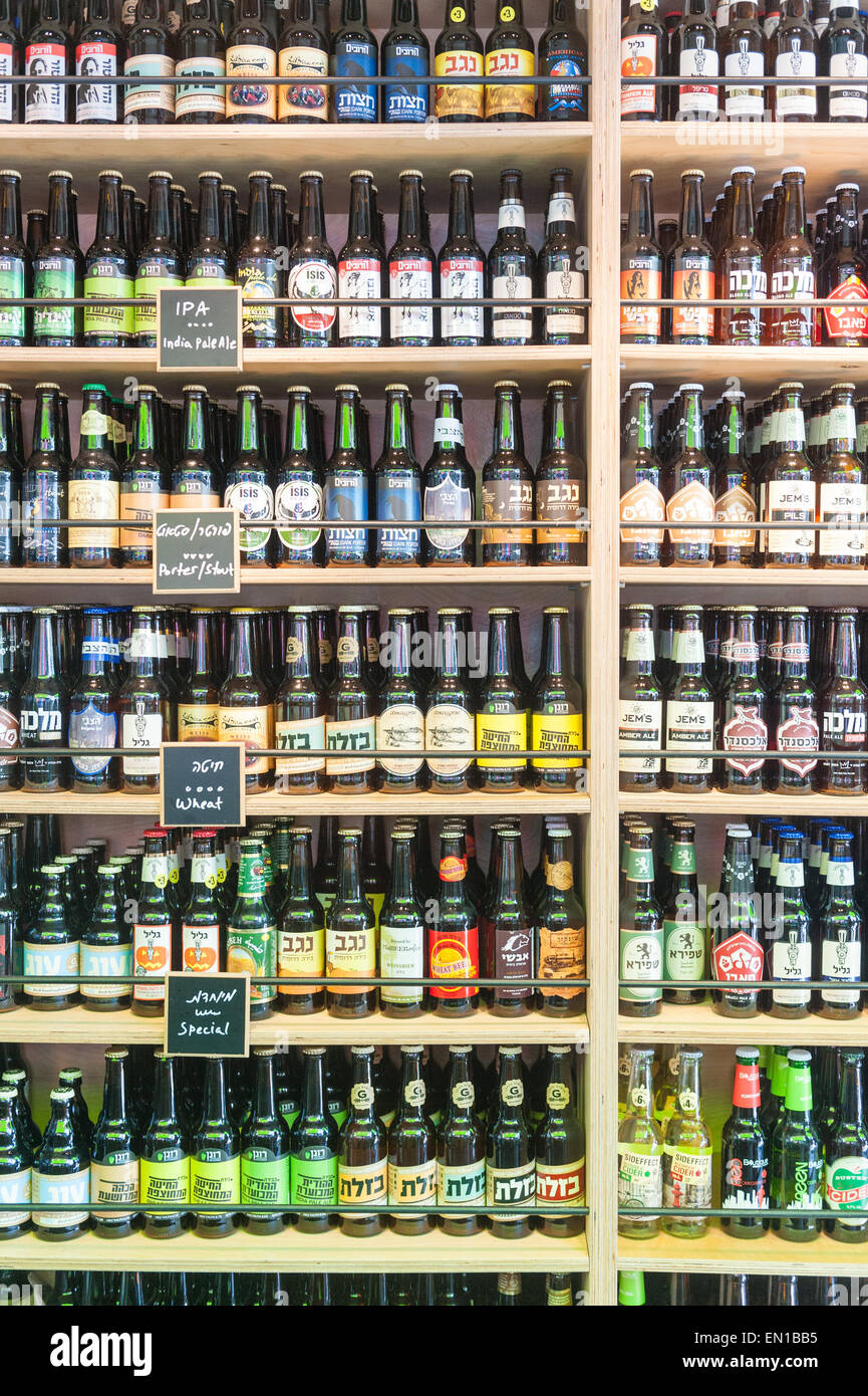 Israel, Tel Aviv-Yafo, Israeli boutique beers at shuk ha'carmel Stock ...