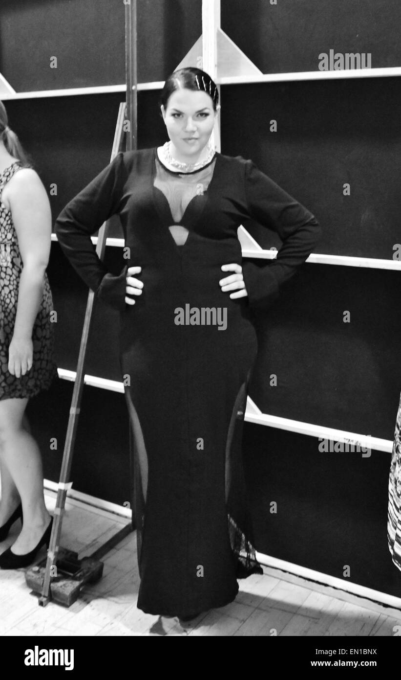 Plus size model runway Black and White Stock Photos & Images - Alamy