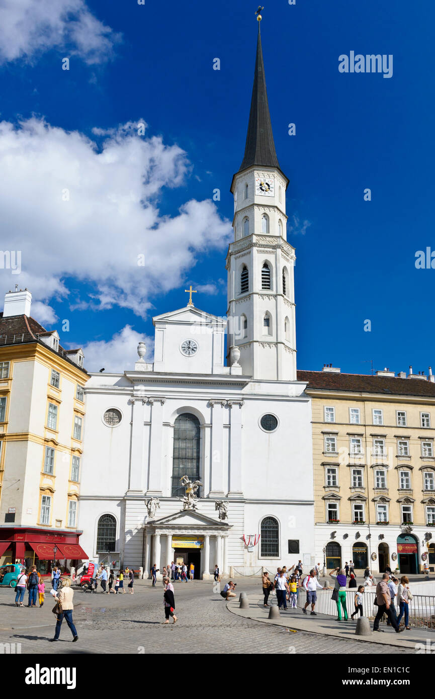 The Romanesque facade of St Michael Church, Vienna, Austria Stock Photo ...