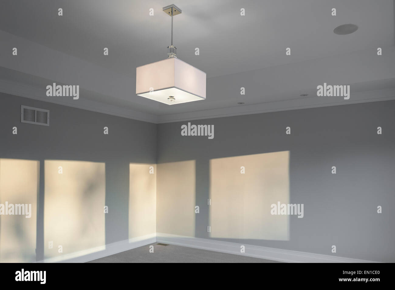 Empty master bedroom in custom built home Stock Photo - Alamy