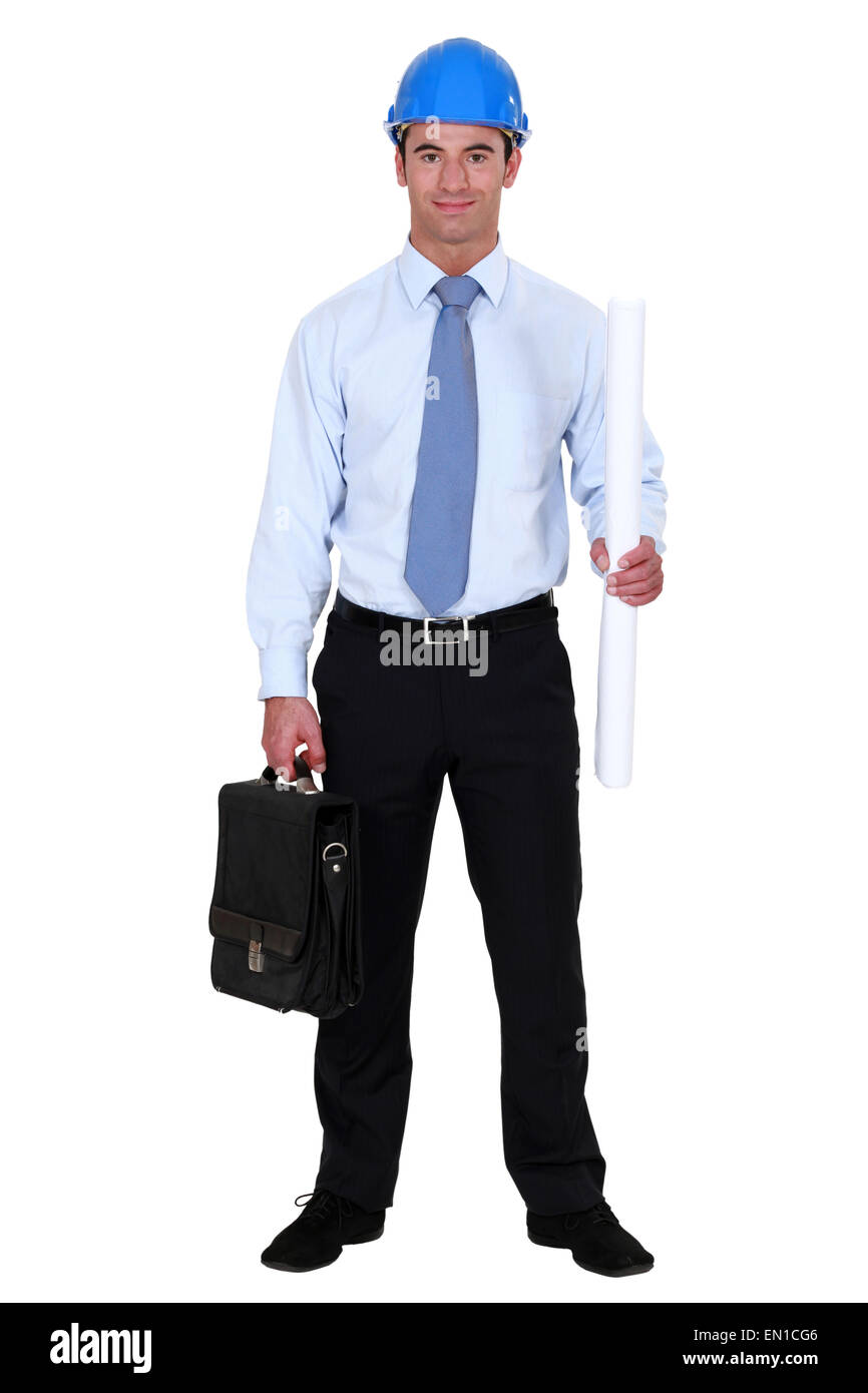 Architect holding briefcase Stock Photo - Alamy