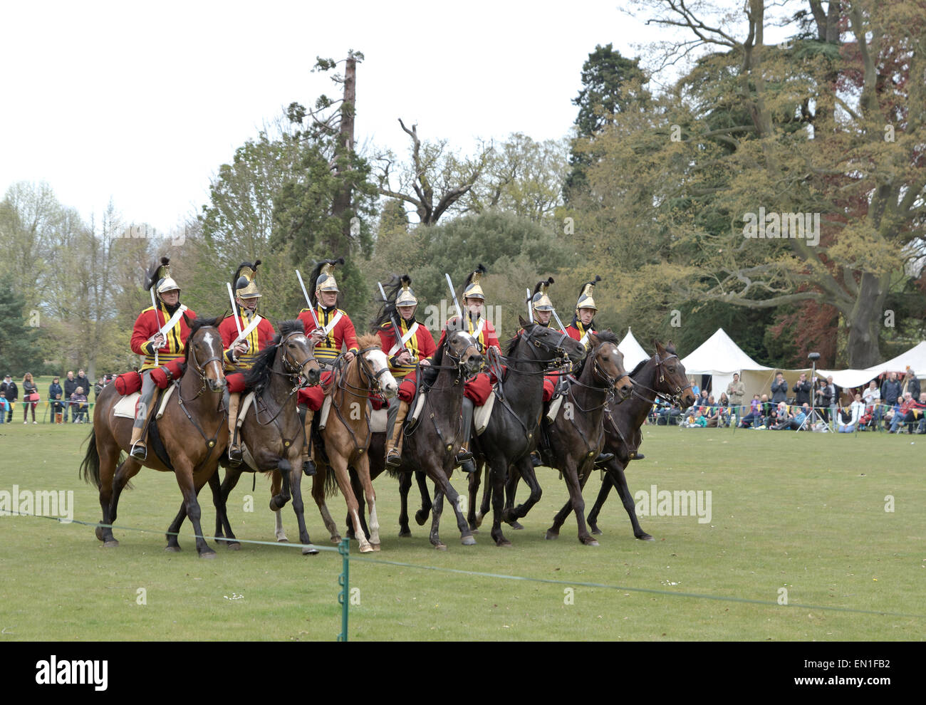 Re-enactment with the Redcoat display, featuring men and horses from ...
