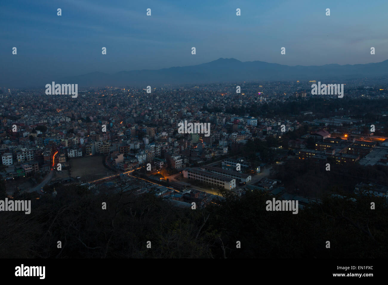 Sunset over Kathmandu Nepal Stock Photo - Alamy
