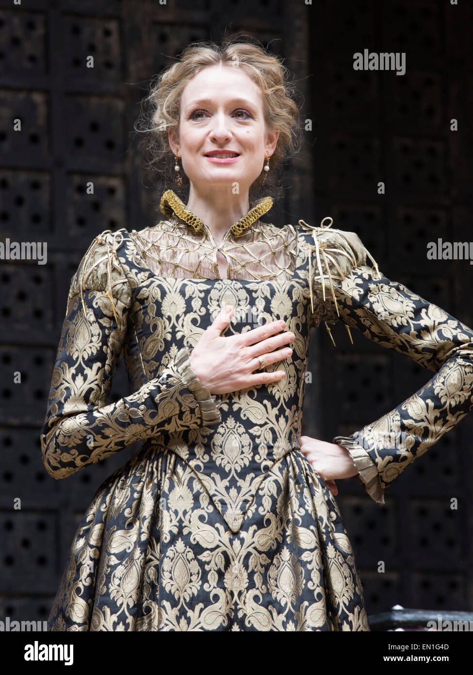London, UK. 25 April 2015. Rachel Pickup as Portia. William Shakespeare ...