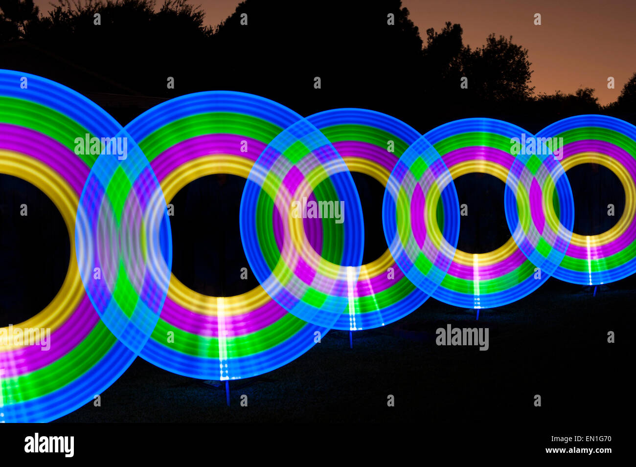 Concentric Rings - Light Art - Light Painting Stock Photo - Alamy