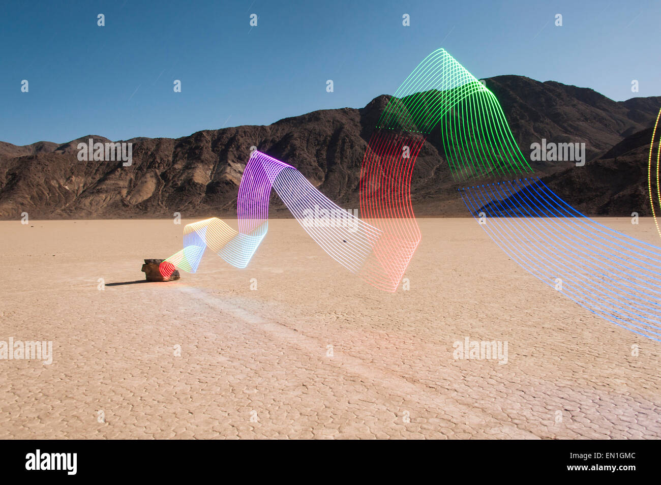 Racetrack Playa - Light Art - Light Painting Stock Photo - Alamy