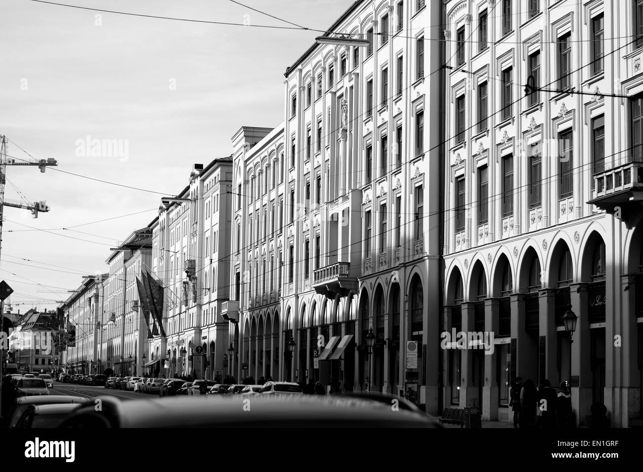 Street panorama in Munich Germany Stock Photo - Alamy