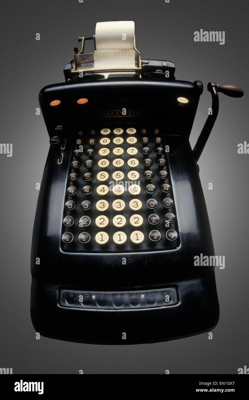An adding machine (calculator) from the past Stock Photo - Alamy
