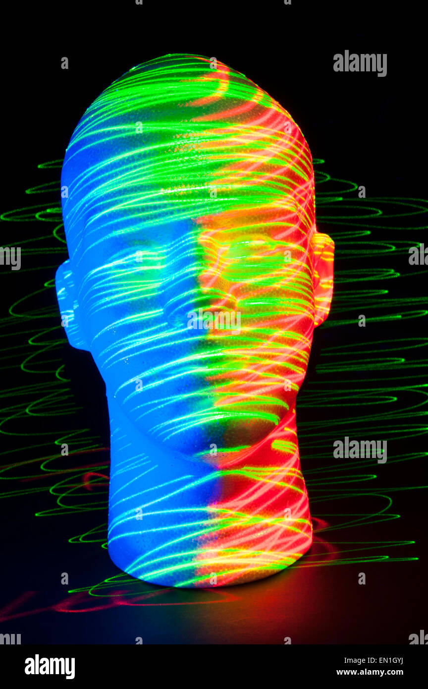 Human head - light art image Stock Photo - Alamy