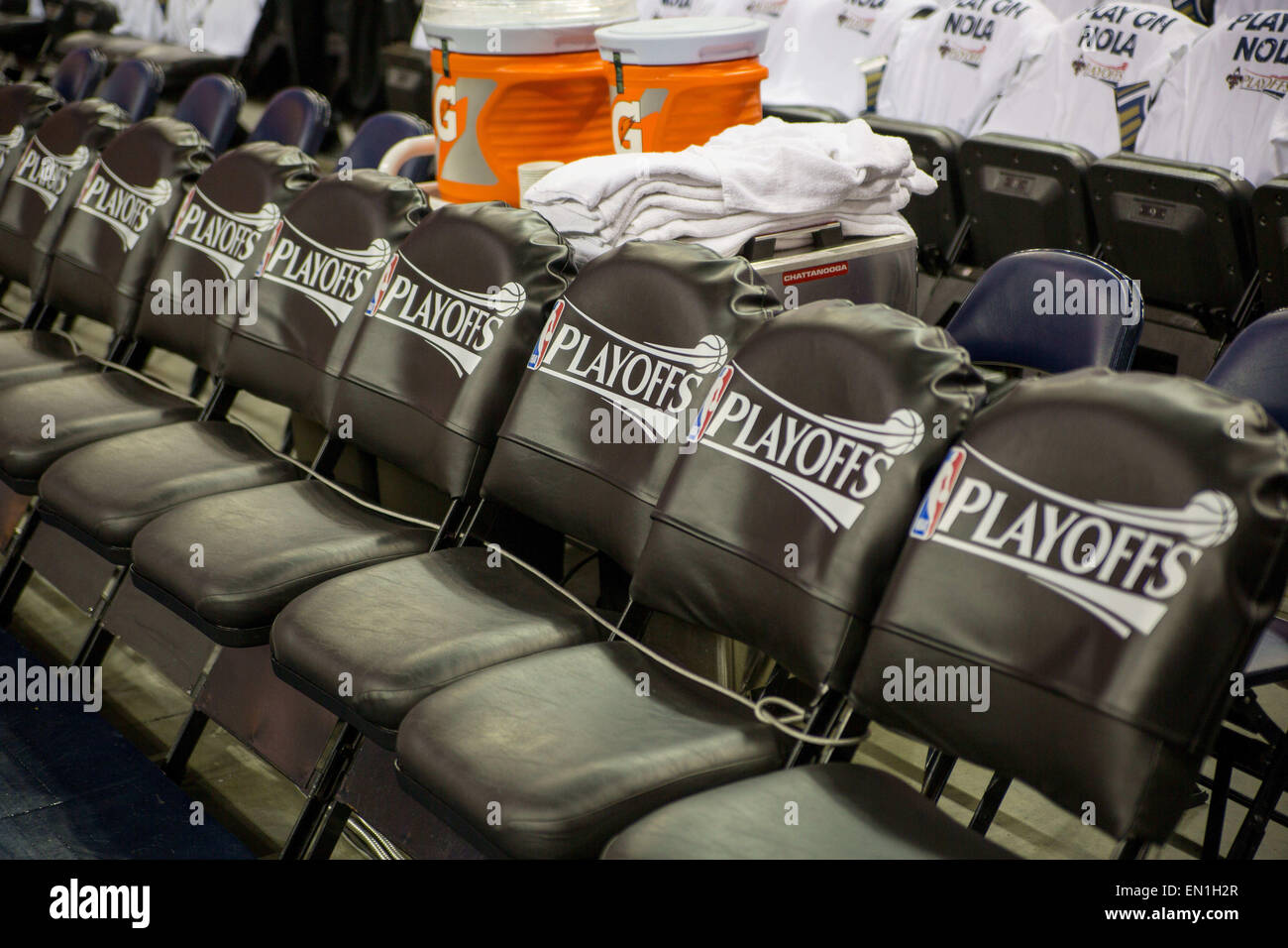 New Orleans, LA, USA. 25th Apr, 2015. Golden State Warriors bench for ...