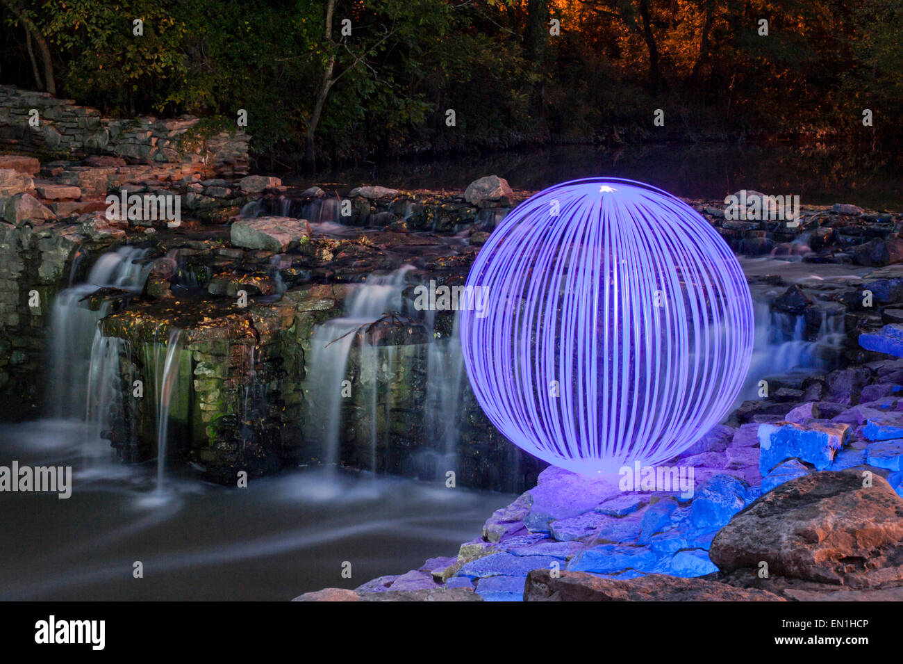 Orb - Ball of Light - Next to Waterfall Stock Photo - Alamy
