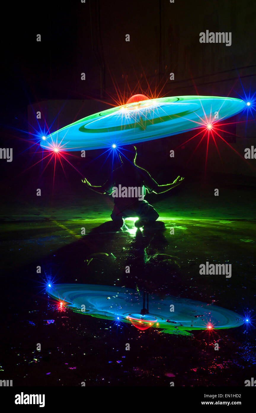 Taken - Light Art Image - UFO / Alien theme Stock Photo - Alamy