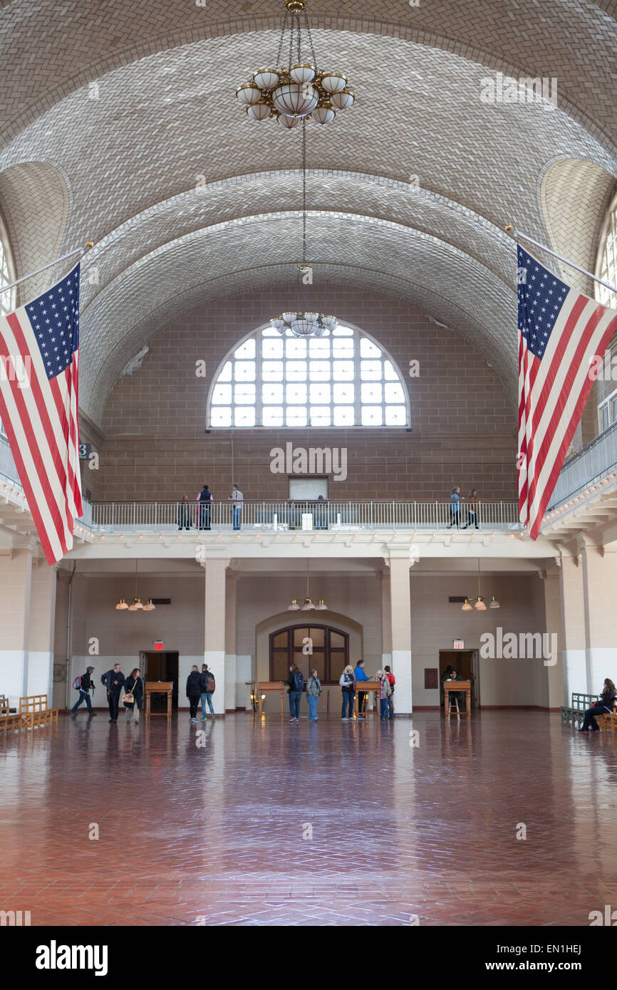 The Registry Hall on Ellis Island Stock Photo - Alamy