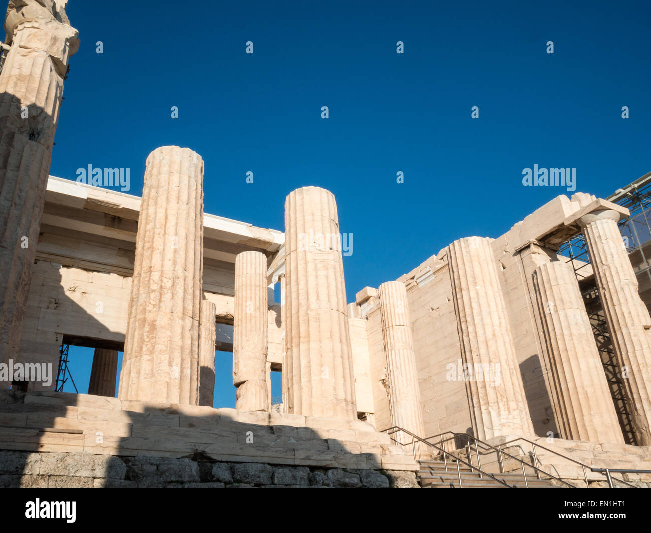 Columns of the Propylaea gateway to the Acropolis Stock Photo - Alamy
