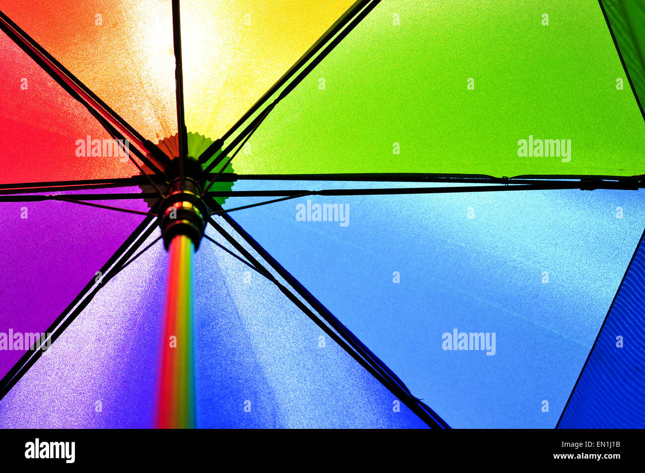 Rainbow Umbrella Closeup Stock Photo - Alamy