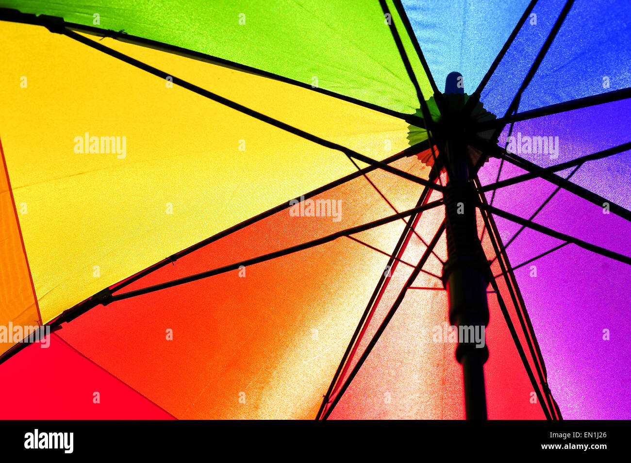 Rainbow Umbrella Closeup Stock Photo - Alamy