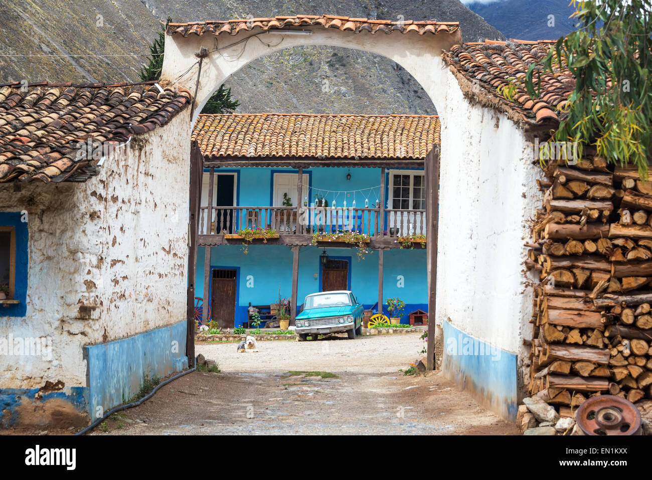 Entrance to a historic colonial hacienda in Tarma, Peru Stock Photo - Alamy