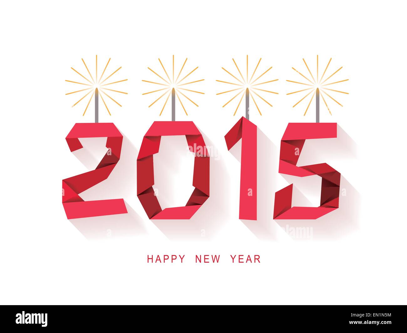 year 2015 in origami style over white background Stock Vector Image ...
