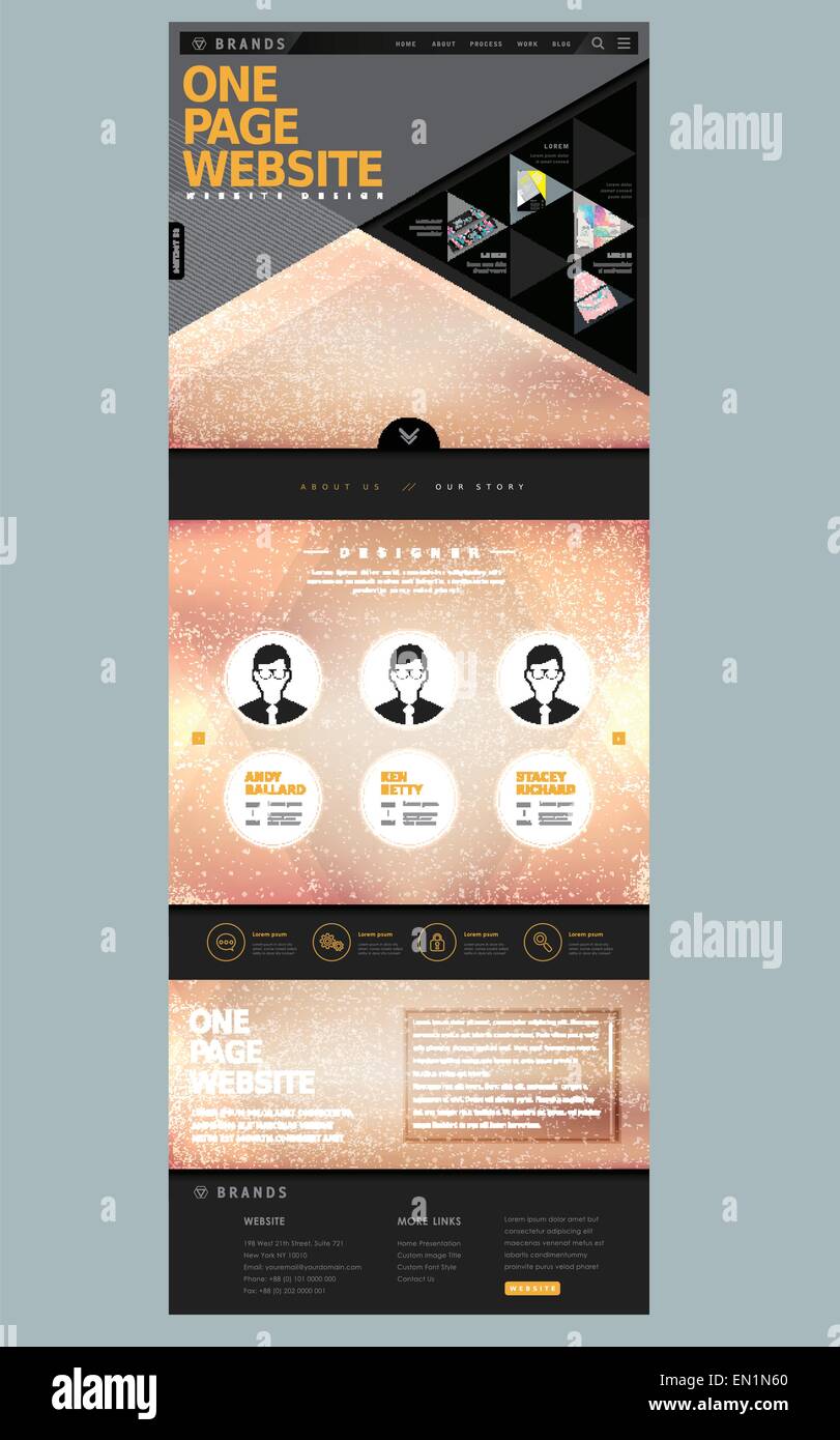 Geometric one page website Stock Vector Images - Alamy