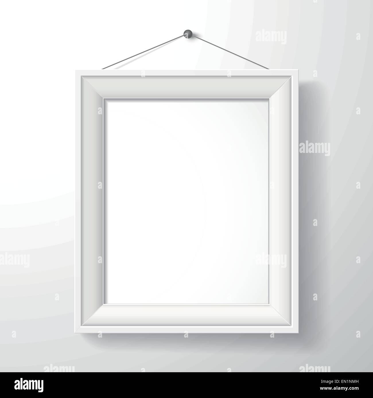 3d modern vector blank frame on white wall Stock Vector Image & Art - Alamy