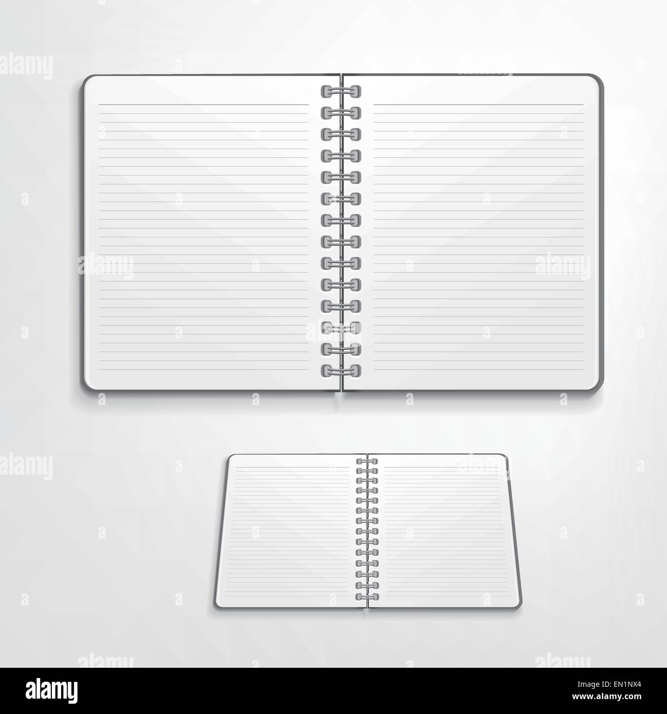 vector blank open lined notebook on white background Stock Vector Image ...