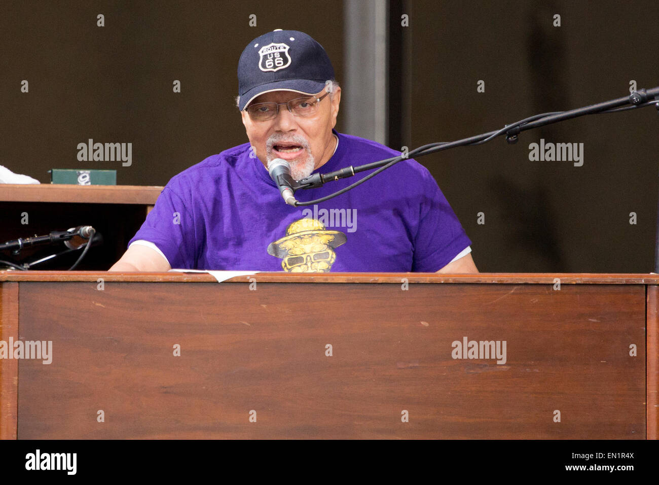 New Orleans, Louisiana, USA. 25th Apr, 2015. Musician ART NEVILLE makes ...