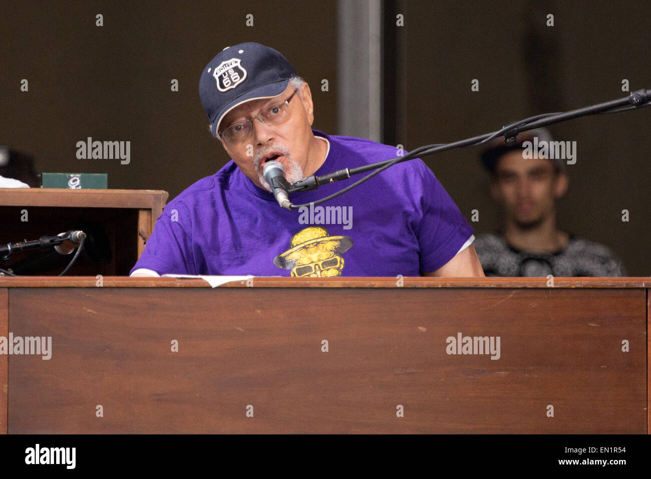 New Orleans, Louisiana, USA. 25th Apr, 2015. Musician ART NEVILLE makes ...