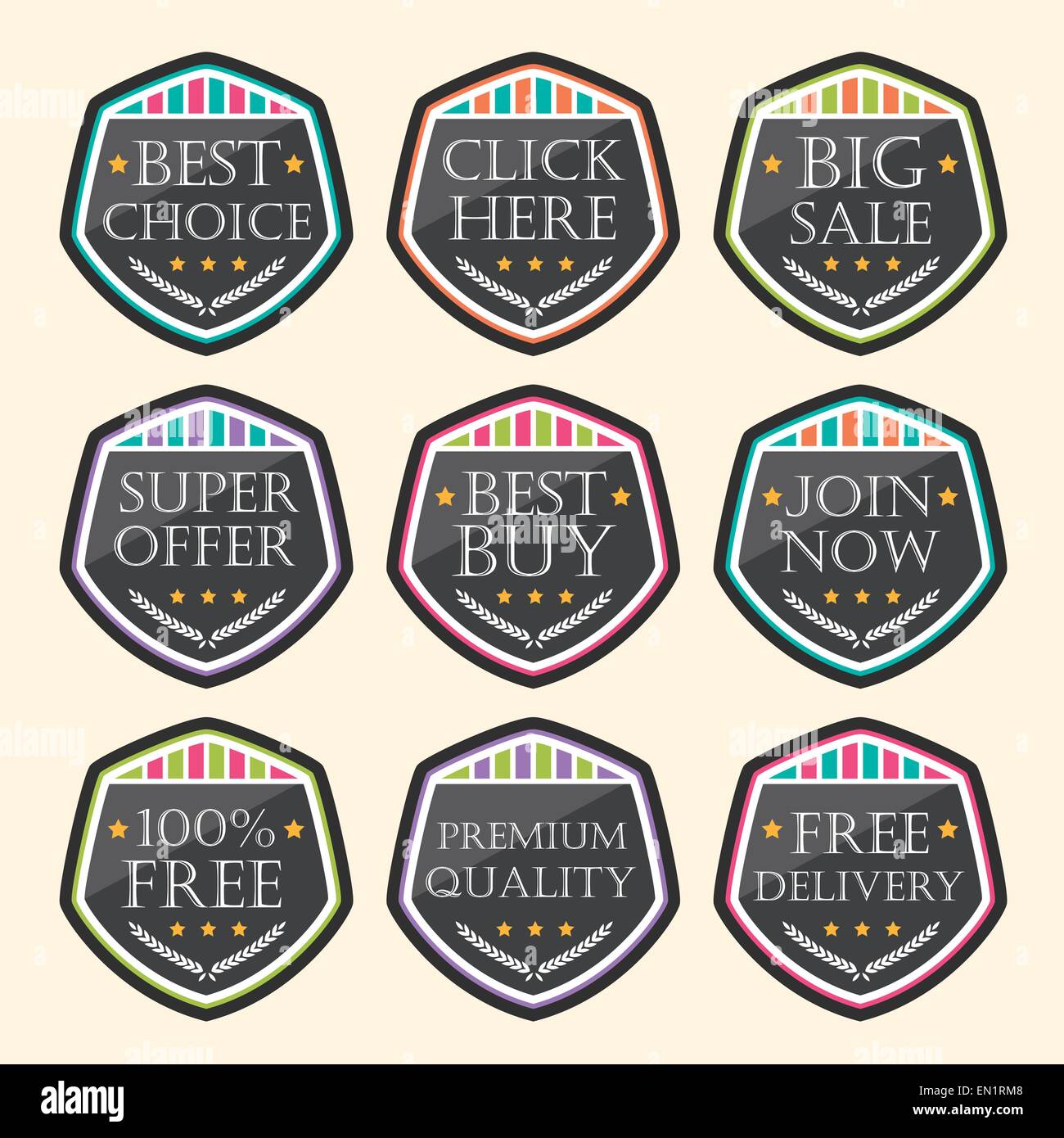 vector business tag set and sale label elements Stock Vector Image ...