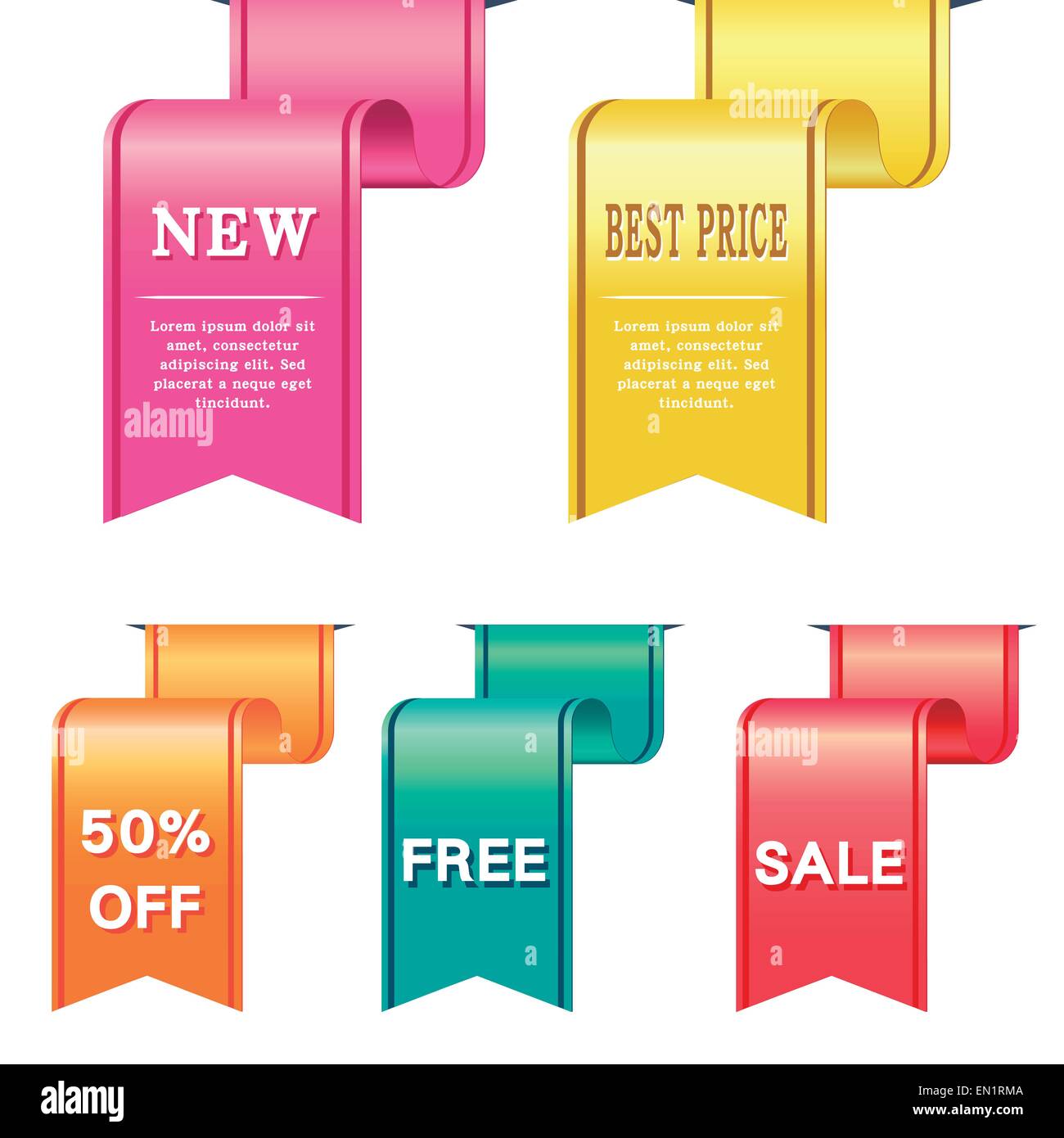 set of vector labels in different colors Stock Vector Image & Art - Alamy