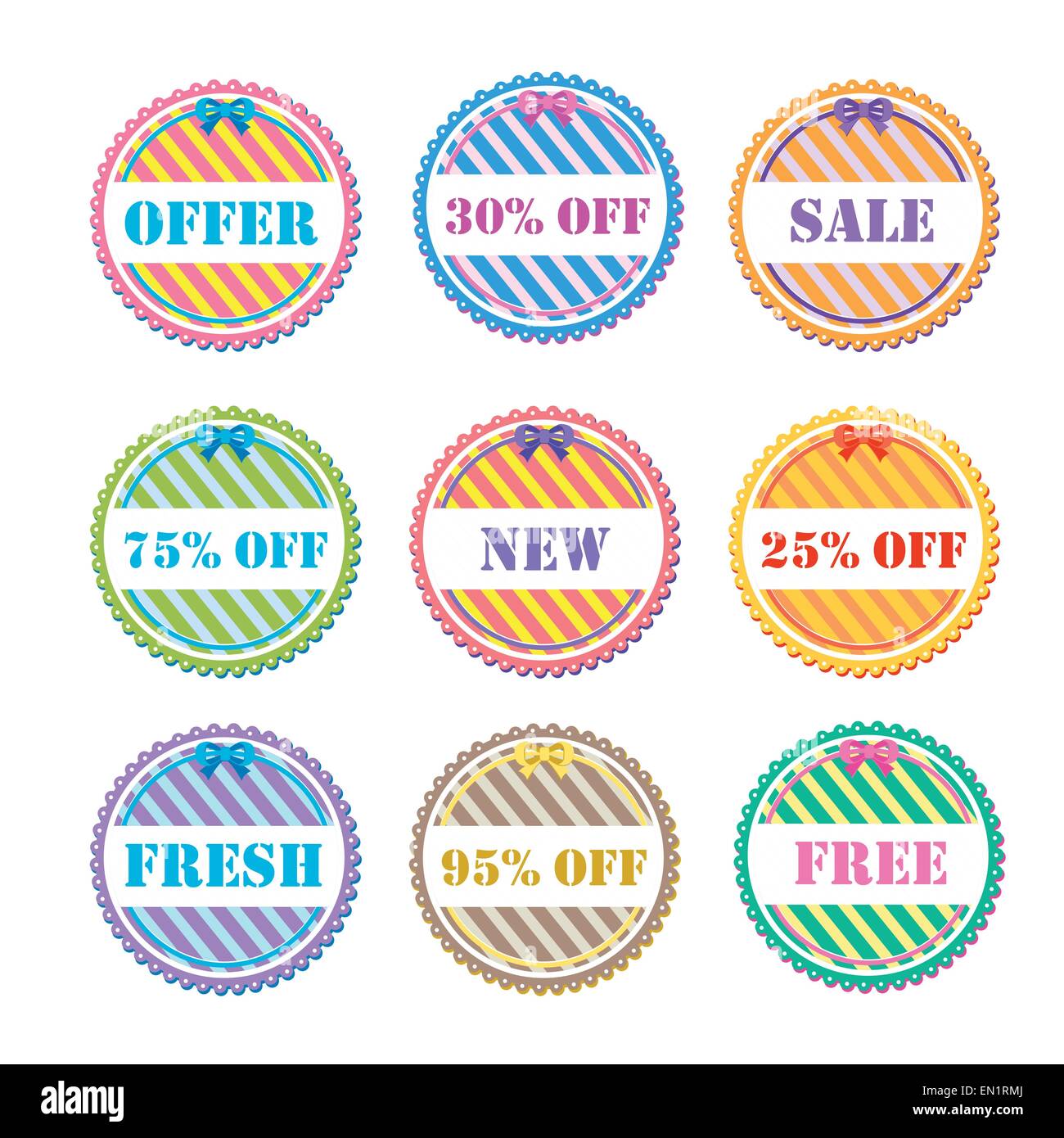 Half vector labels set hi-res stock photography and images - Alamy