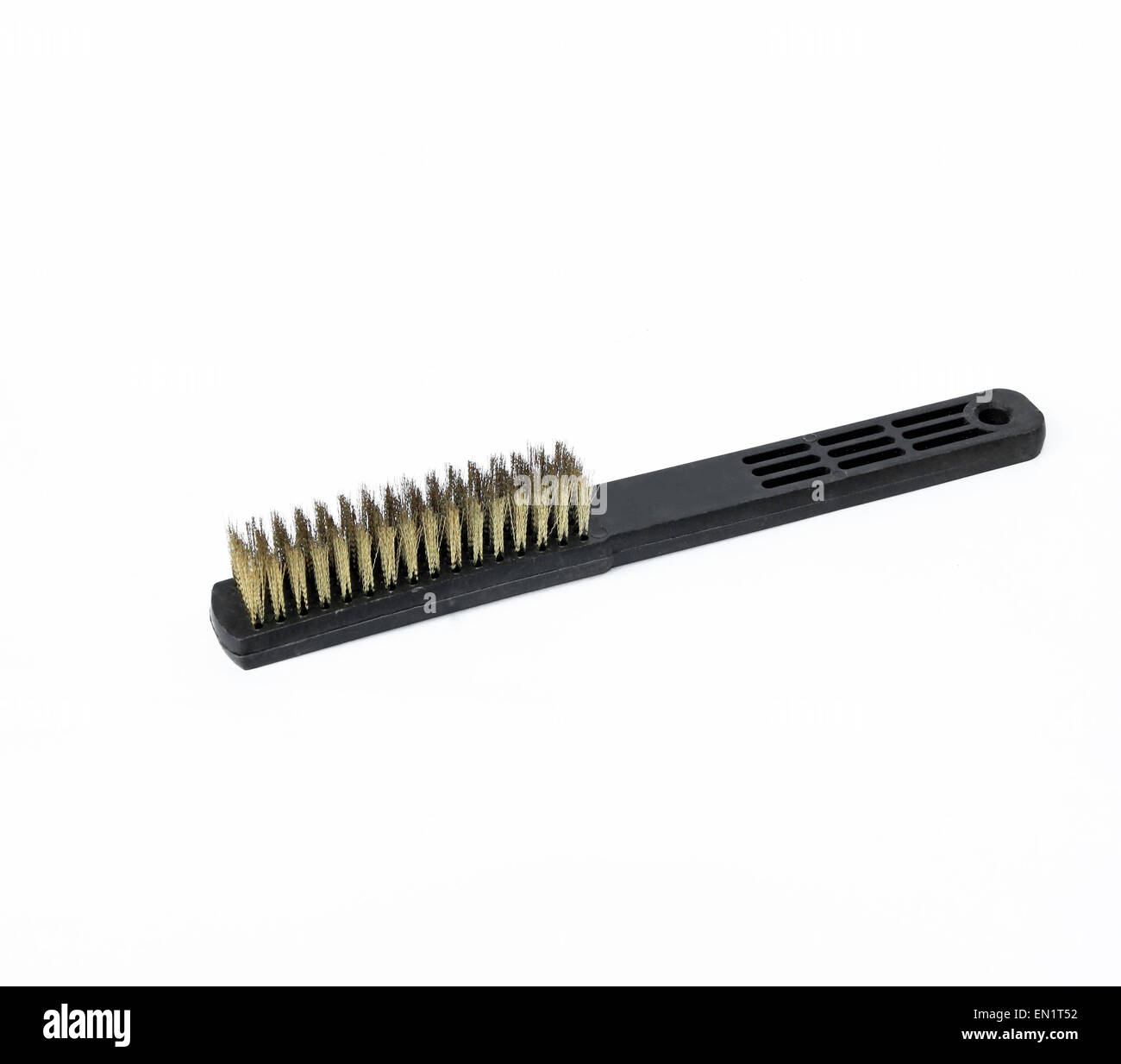 Old Brass wire brush isolated on white background Stock Photo - Alamy