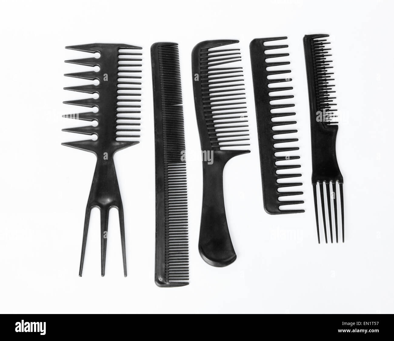 Comb Black set isolated on a white background Stock Photo - Alamy