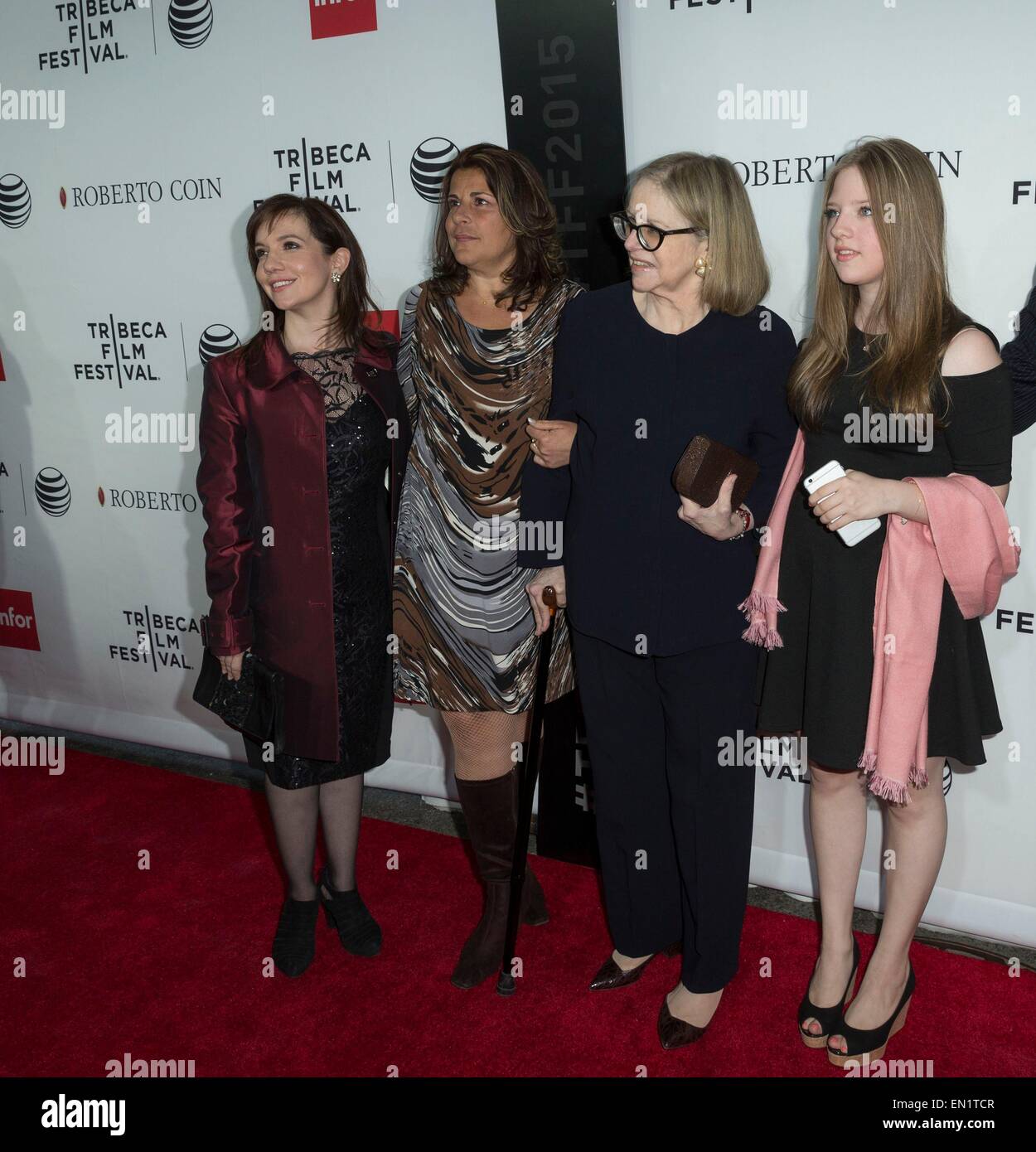 New York, NY, USA. 25th Apr, 2015. Helen Morris (3rd from left) at ...