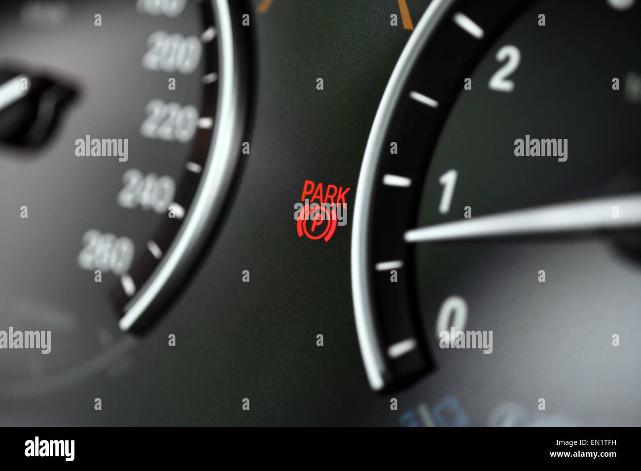 Handbrake warning sign hi-res stock photography and images - Alamy