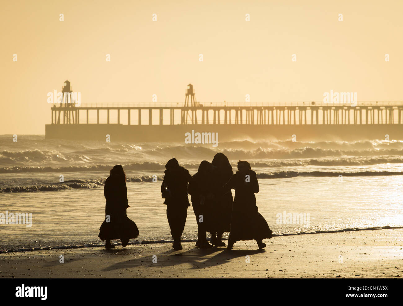 Goths on Whitby beach during Whitby Goth Weekend. Whitby, North ...