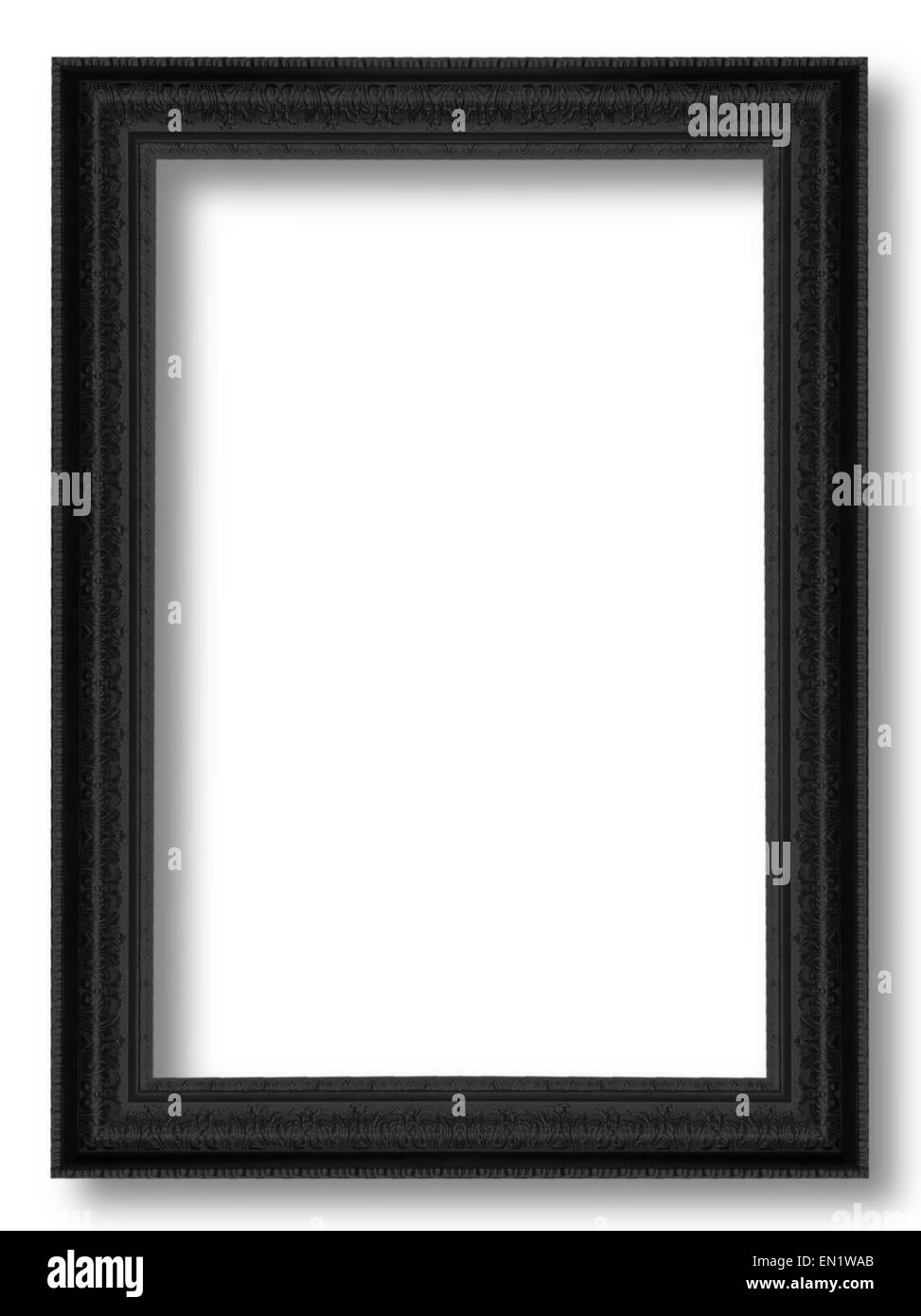 Old black frame isolated on a white background Stock Photo - Alamy