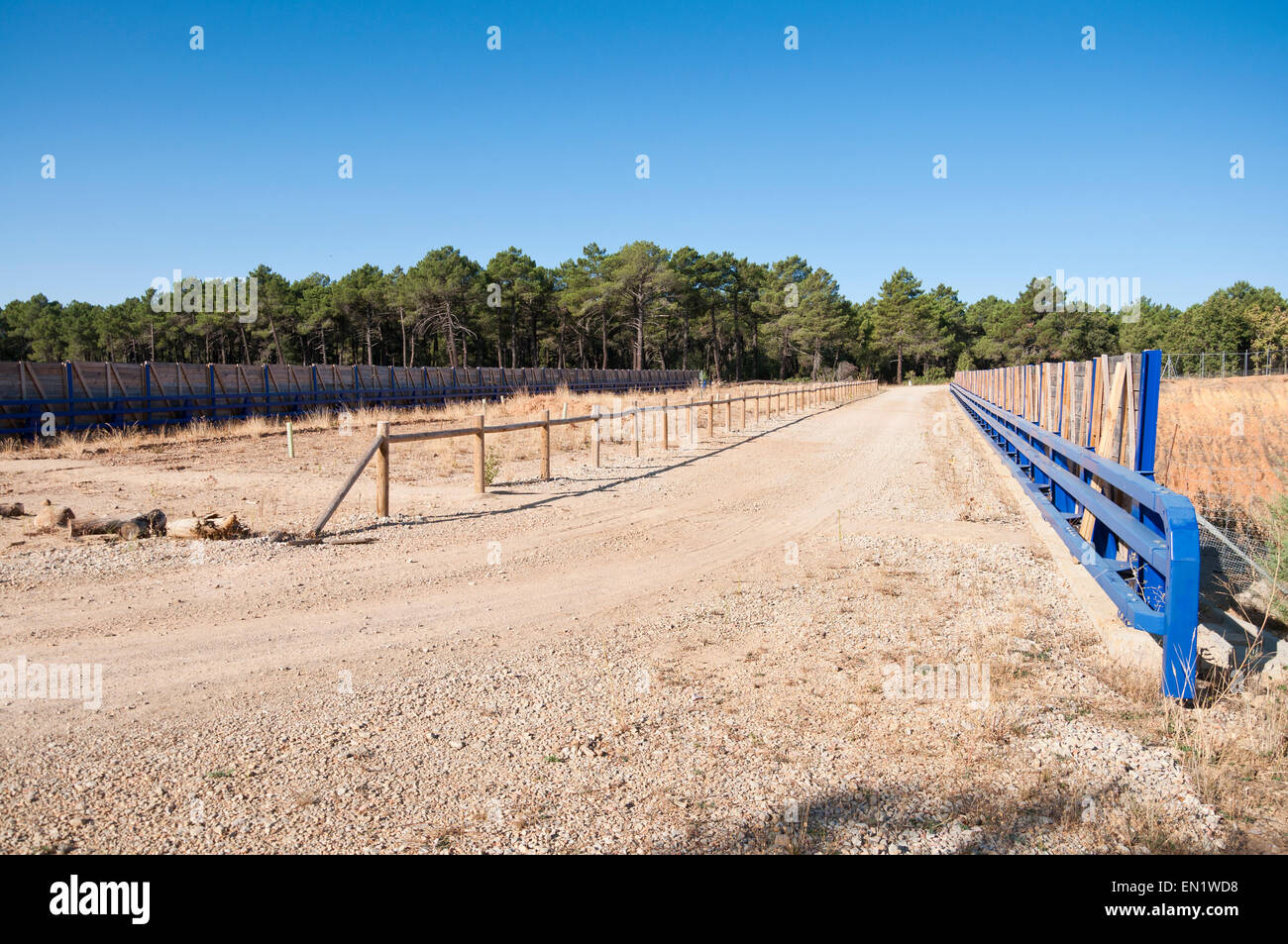 Wildlife passage in A-15 motorway, Soria, Spain Stock Photo - Alamy