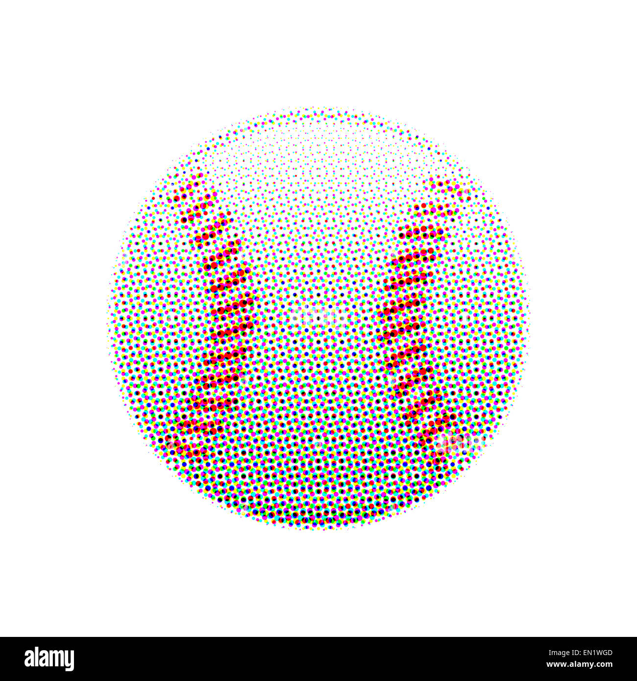 Halftone baseball isolated on white background. Baseball of colored ...