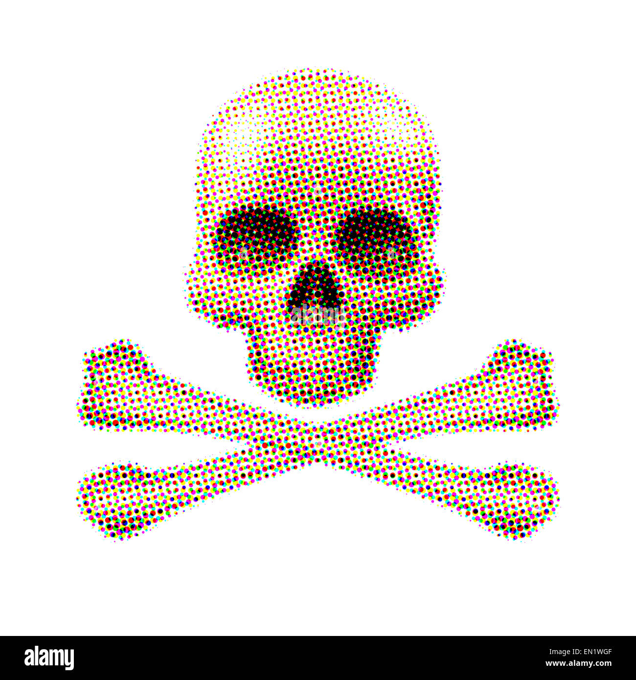 Skull and crossbones halftone on white background. Skull and crossbones ...