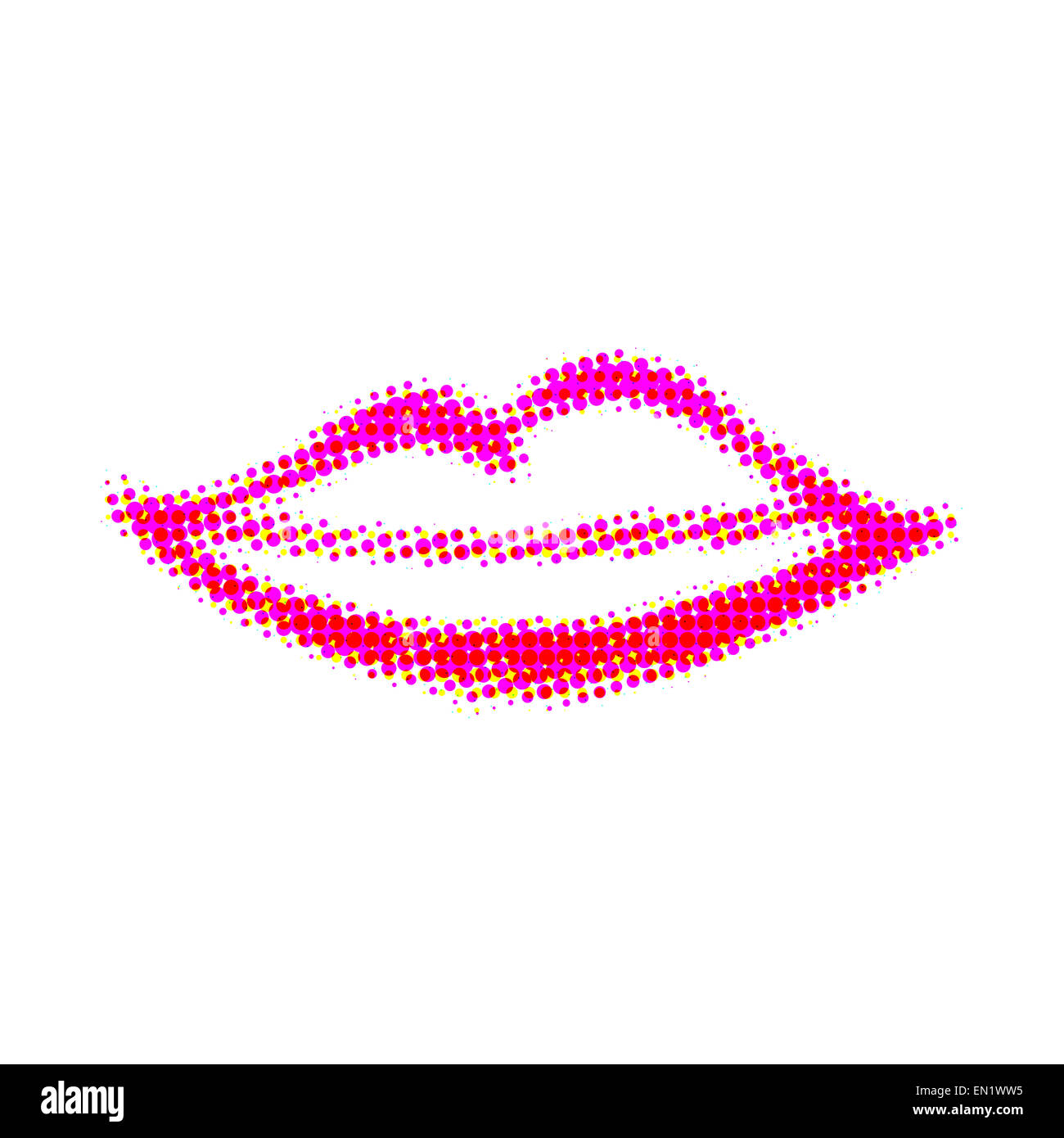 Halftone lips design Lips of colored dots on a white background Stock Photo - Alamy
