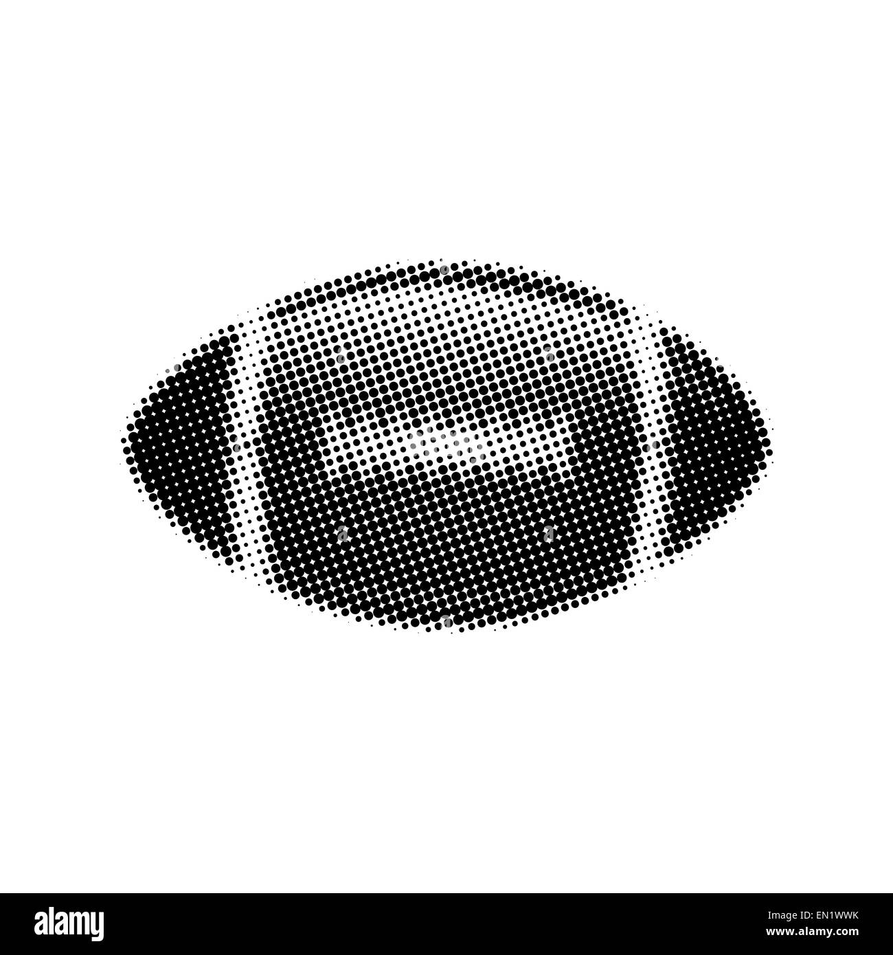 Rugby ball halftone isolated on white background. Rugby ball of black ...