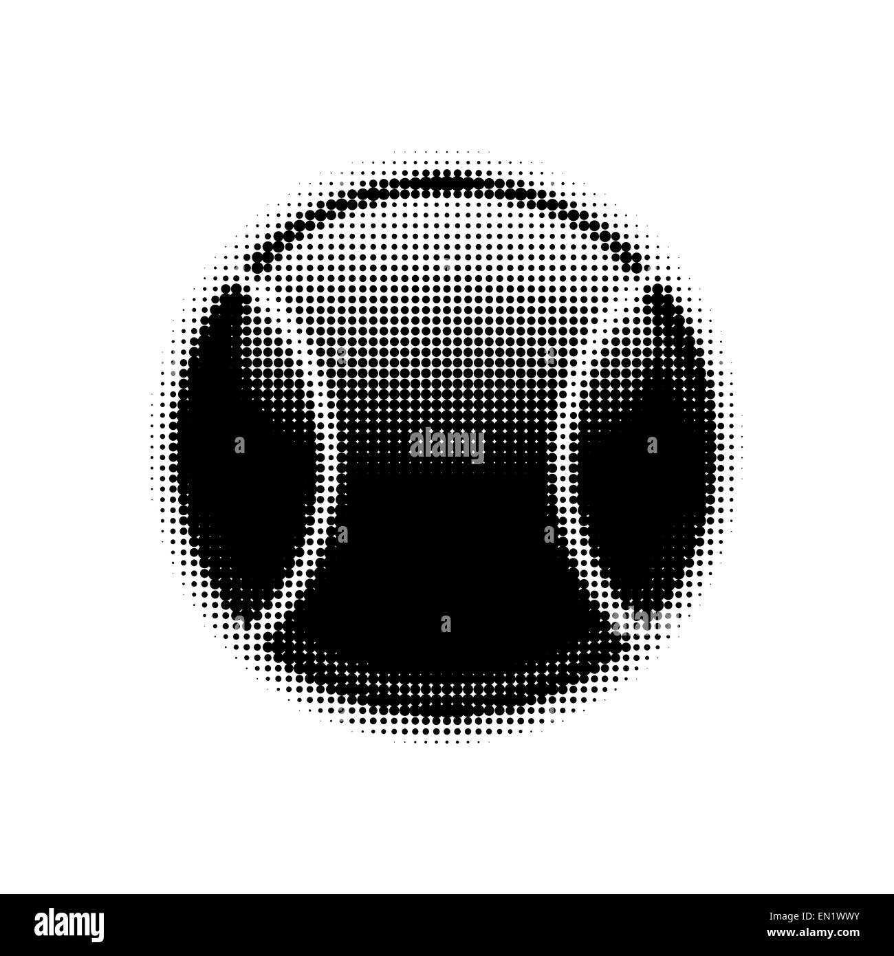 Halftone baseball isolated on white background. Baseball of black dots ...