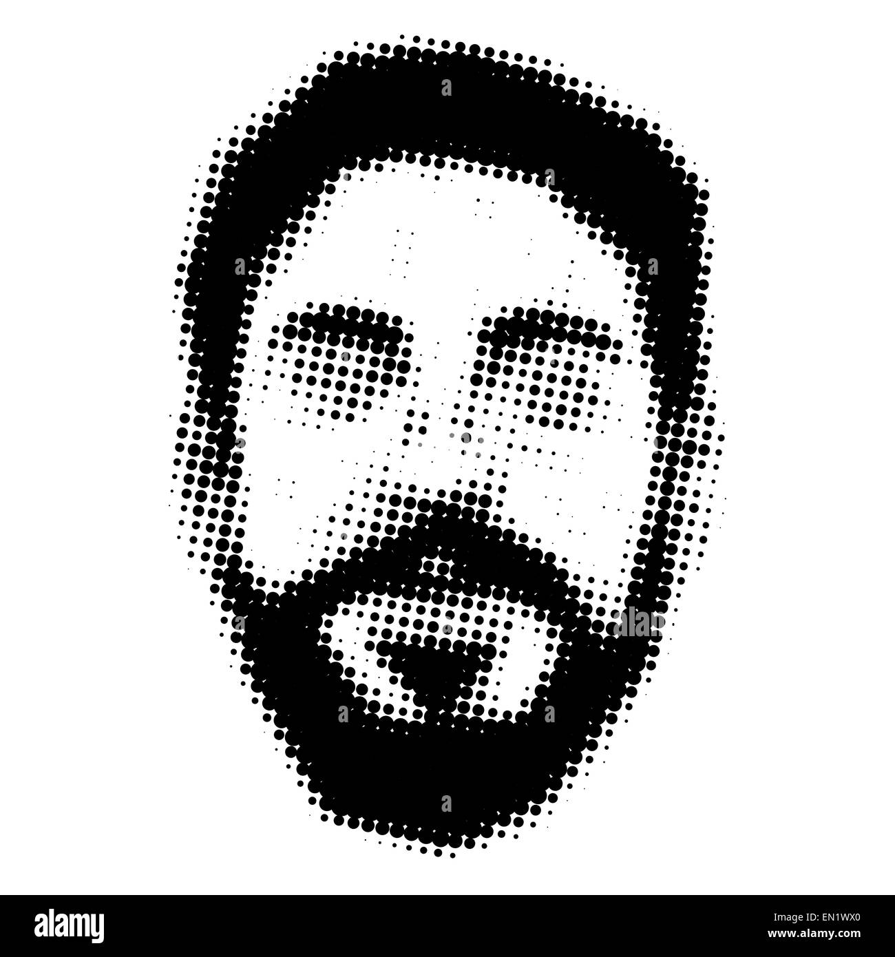 Bearded man halftone on white background. Hipster styled of dots Stock ...