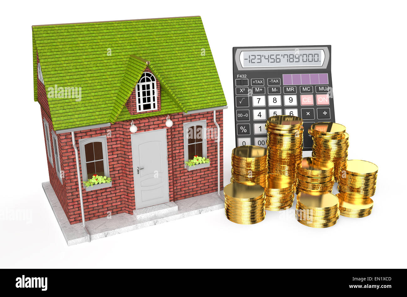 Real estate concept isolated on white background Stock Photo - Alamy