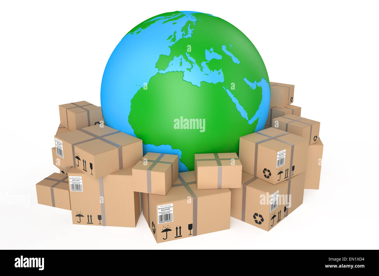 Worldwide shipping concept isolated on white background Stock Photo - Alamy