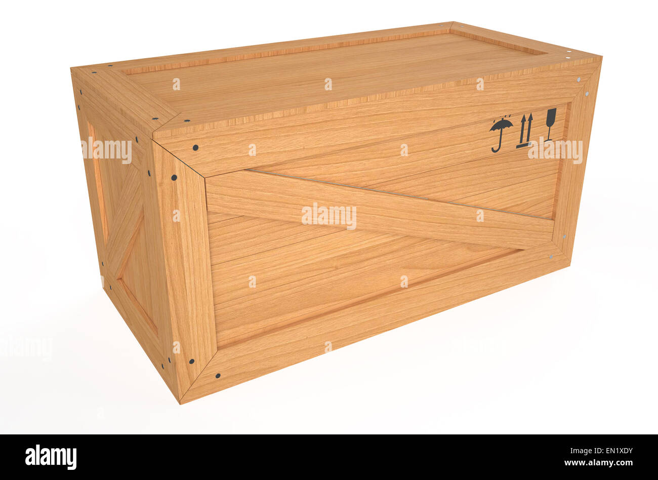 wood big box isolated on white background Stock Photo - Alamy