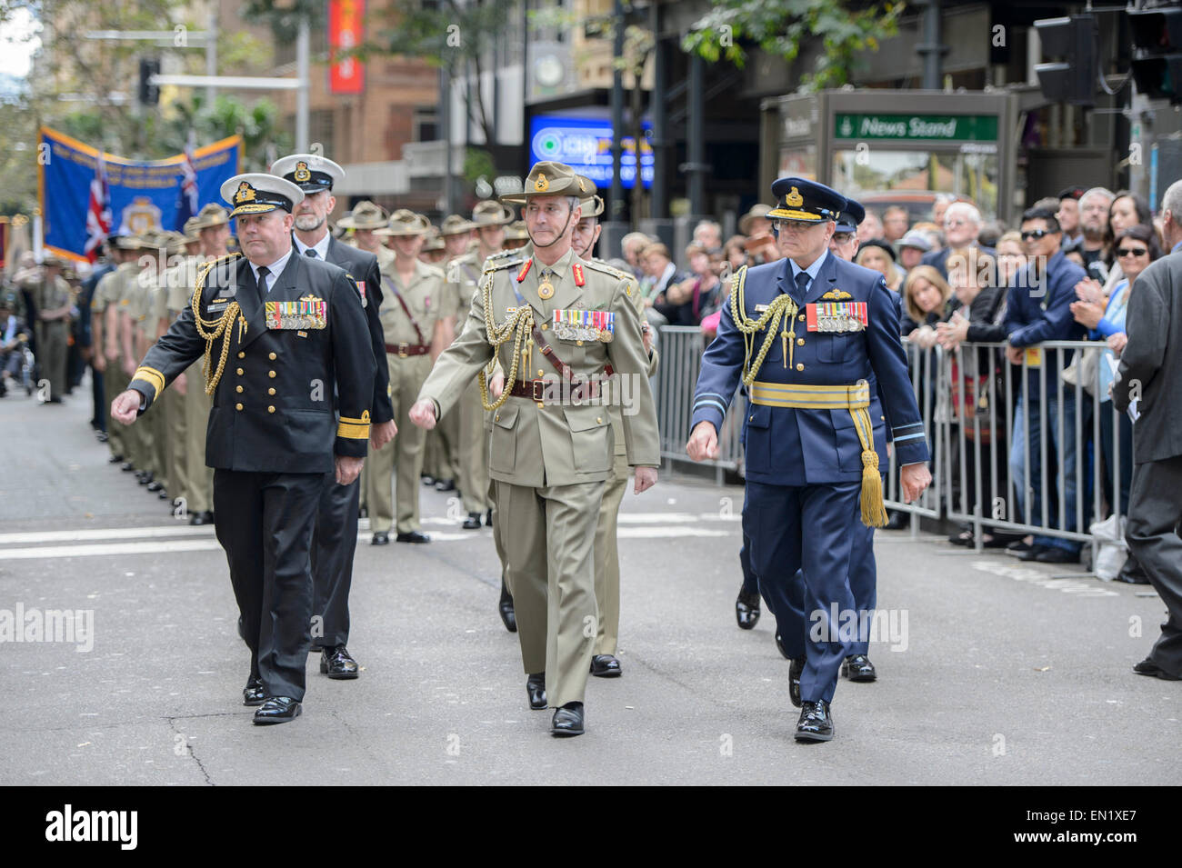 Sydney, AUSTRALIA - April 25, 2015: The senior ADF Officers of the ...
