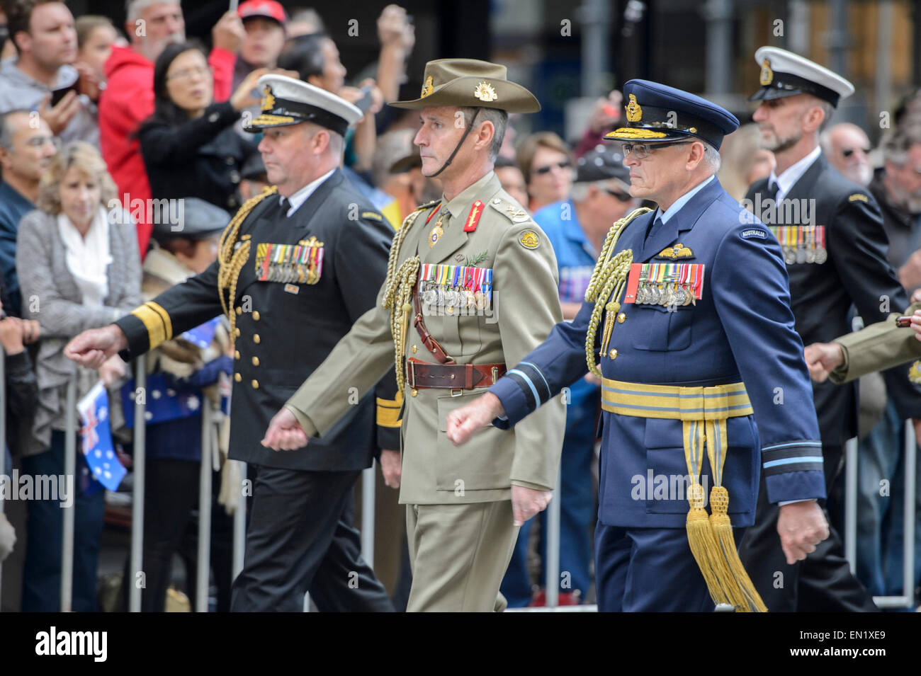 Sydney, AUSTRALIA - April 25, 2015: The senior ADF Officers of the Army ...